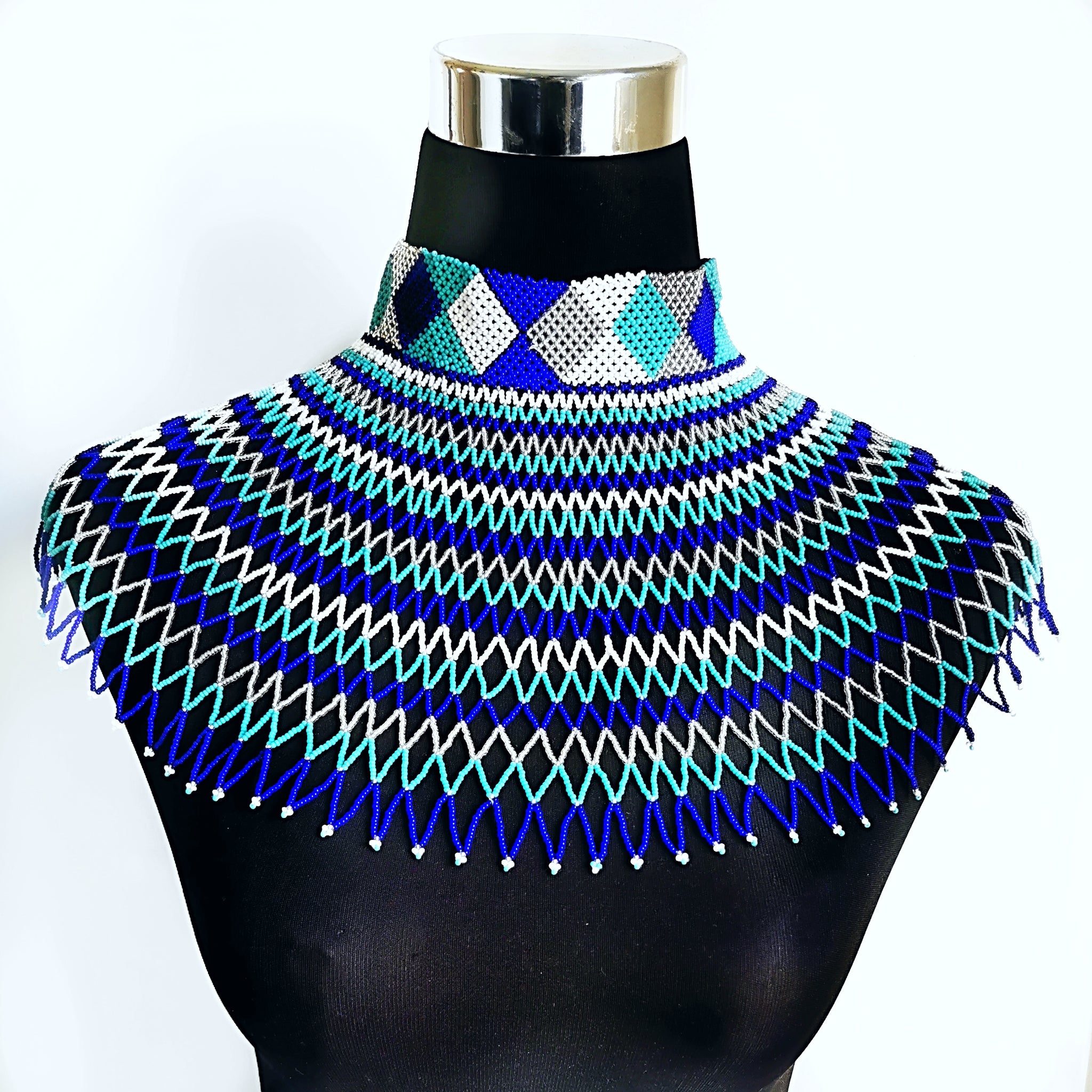 Zulu Beaded Choker Cape Necklace In Alternate Colours Zulubeads Ada