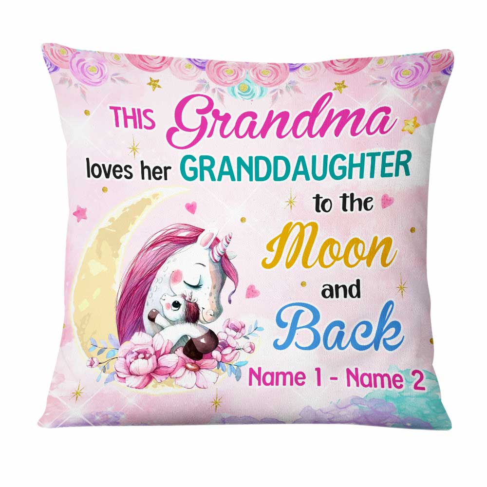 Personalized Mom Grandma Daughter Granddaughter Unicorn Pillow Yecustom