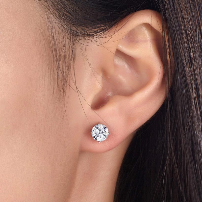 1 Carat Created Zirconia Stud Earrings 925 Sterling Silver Mxfe8114