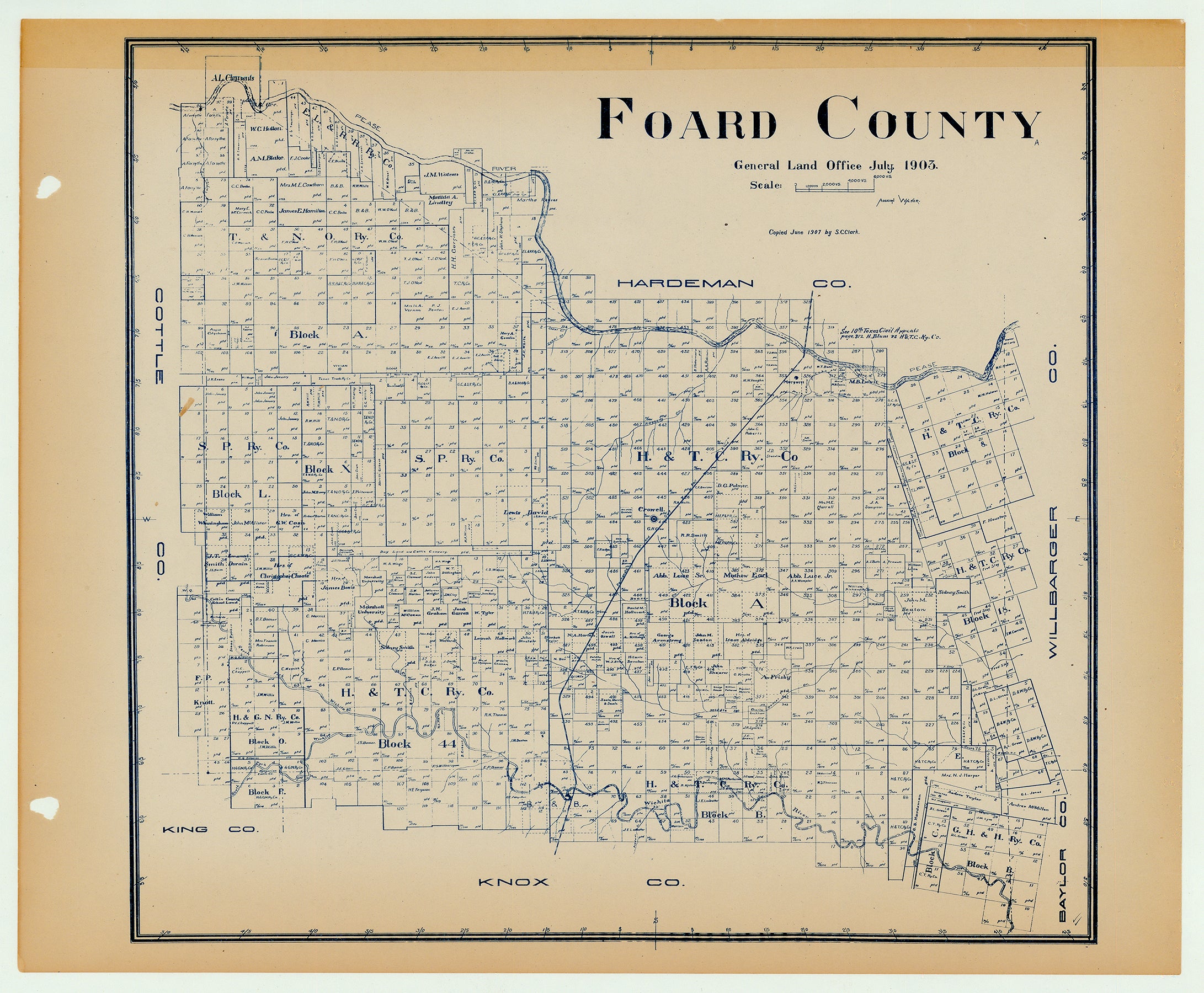 Foard County Texas General Land Office Map Ca 1926 The Antiquarium