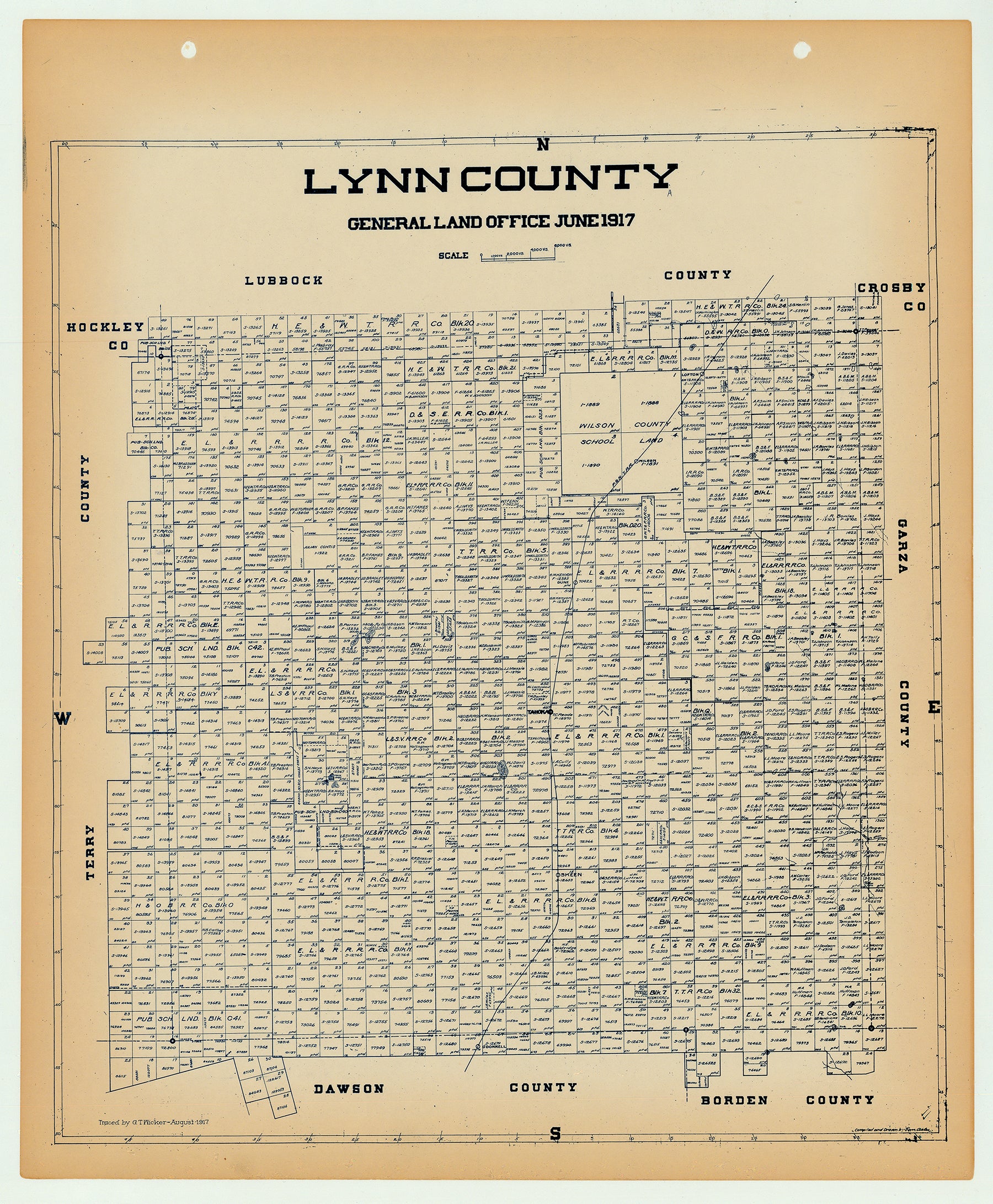 Lynn County Texas General Land Office Map Ca 1926 The Antiquarium