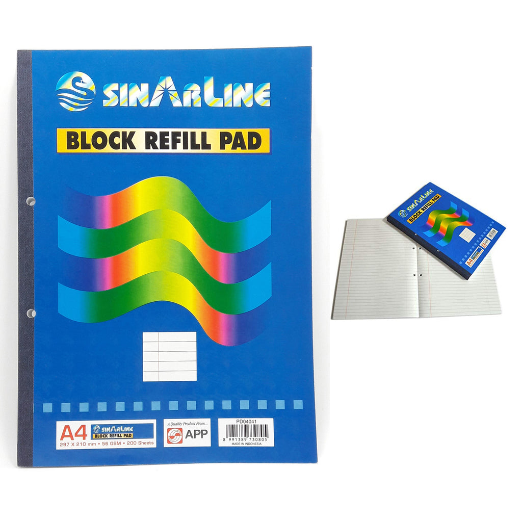 Sinarline Block Refill Pad A4 200 Sheets Line Ruled In Qatar