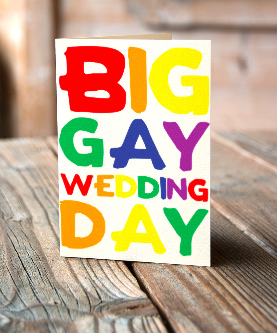 Big Gay Wedding Day Card Lgbt Wedding Same Sex Marriage Card Hen