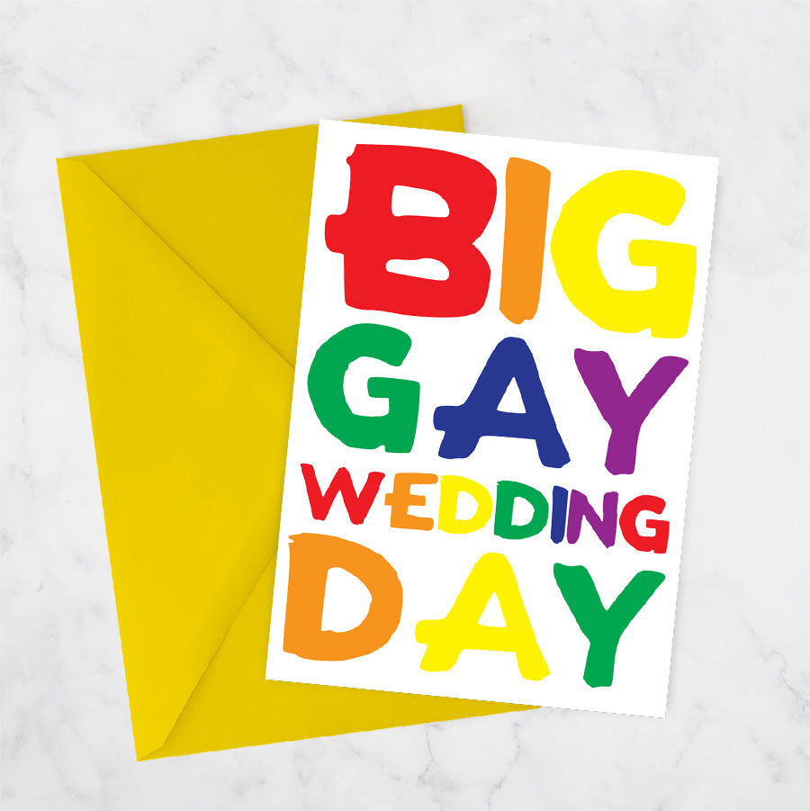 Big Gay Wedding Day Card Lgbt Wedding Same Sex Marriage Card Hen