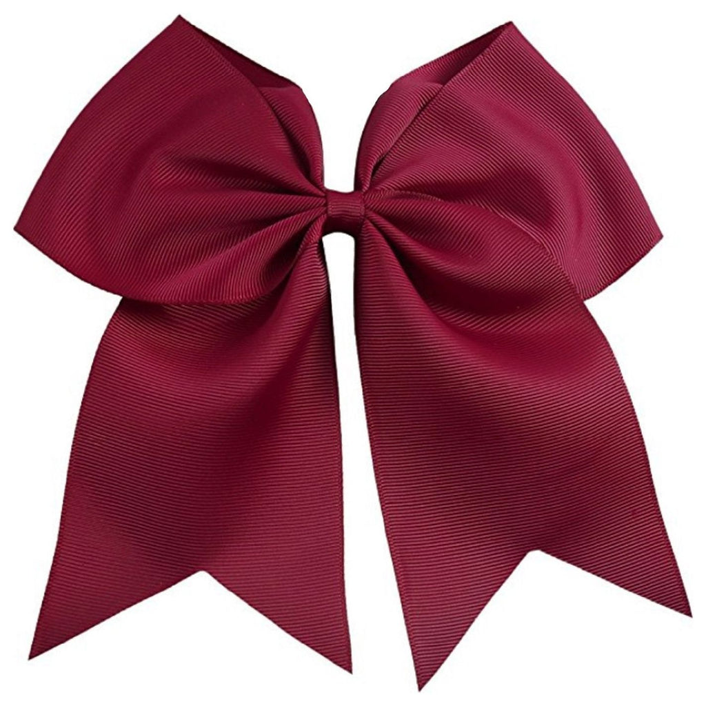 Maroon Cheer Bow For Girls Large Hair Bows With Clip Holder Ribbon