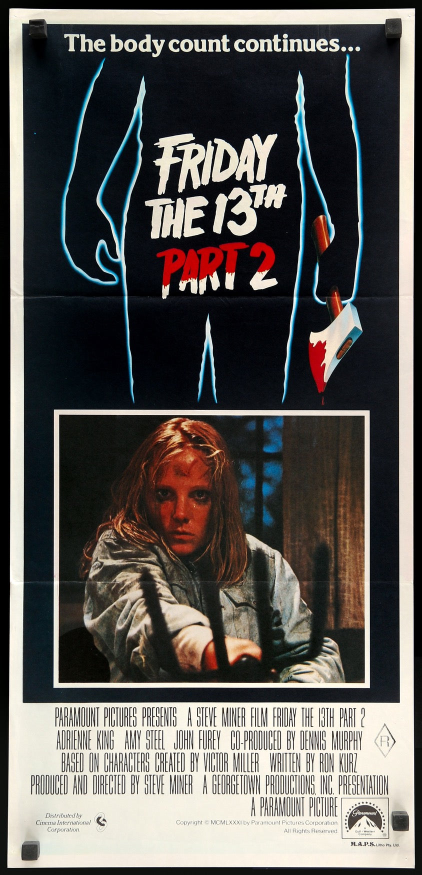 Friday The 13th Part 2 1981 Original Australian Movie Poster