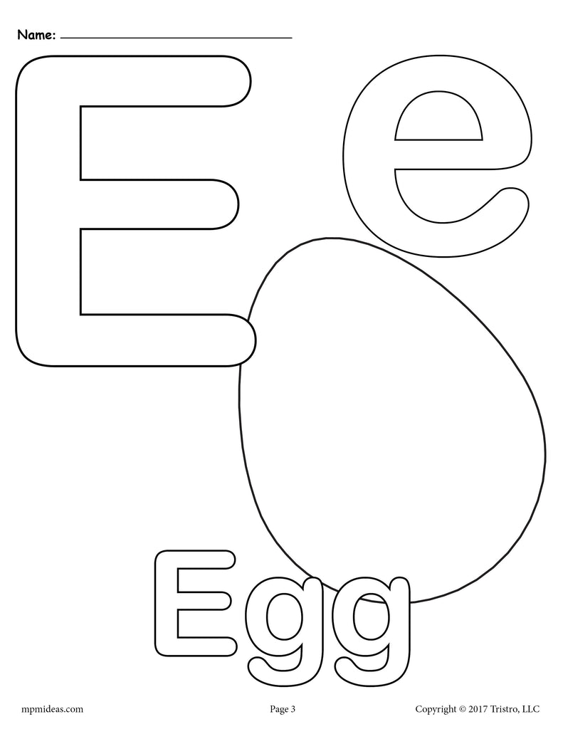 Letter E Alphabet Coloring Pages 3 Printable Versions Supplyme