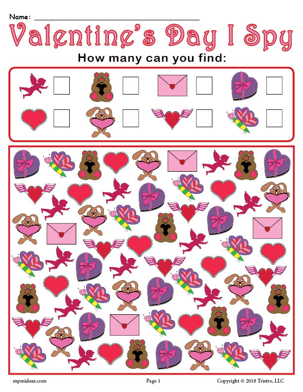 Free Printable I Spy Valentine Printable Templates