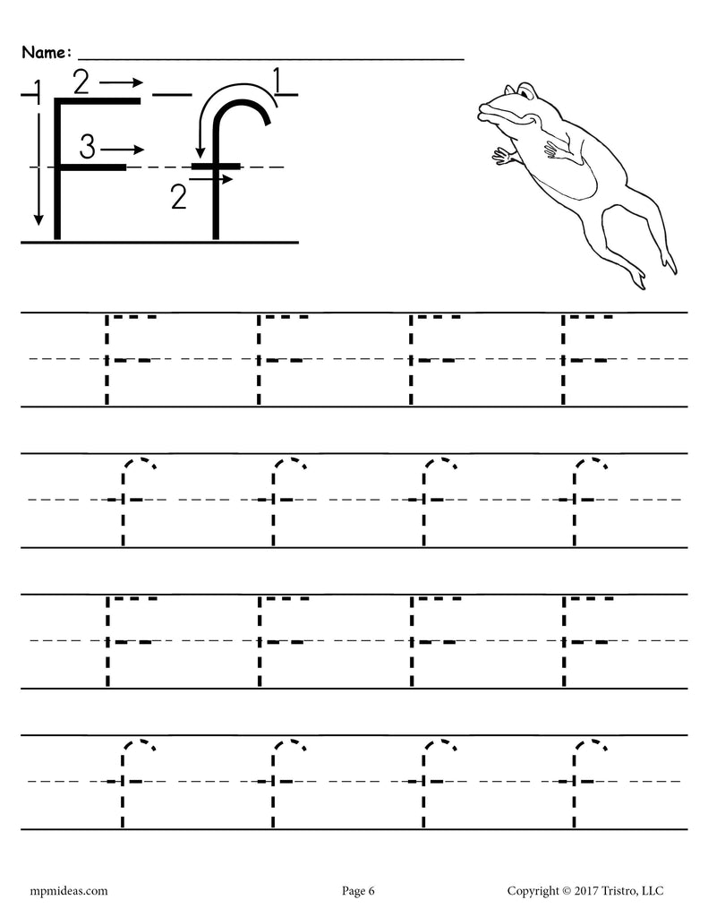 Free Printable Letter F Tracing Worksheet Supplyme