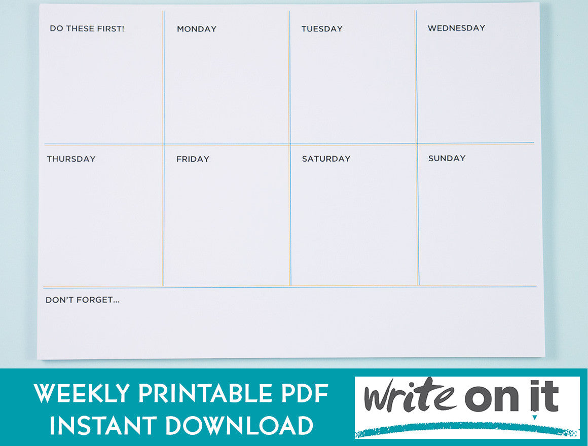 A4 Weekly Planner Printable