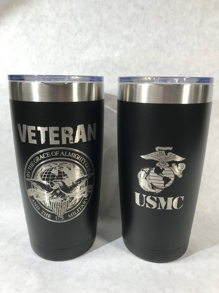 Us Veterans Laser Engraved Stainless Steel Tumbler Free Shipping