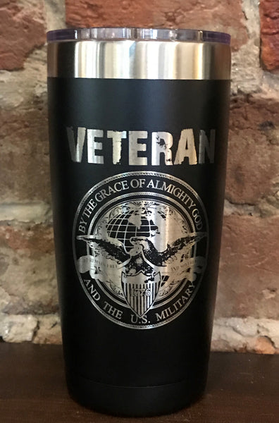 Us Veterans Laser Engraved Stainless Steel Tumbler Free Shipping