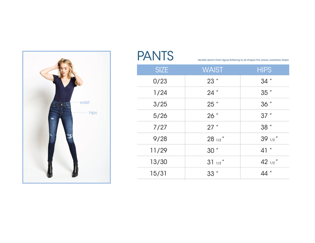 Denim Size Guide Official Kancan Usa