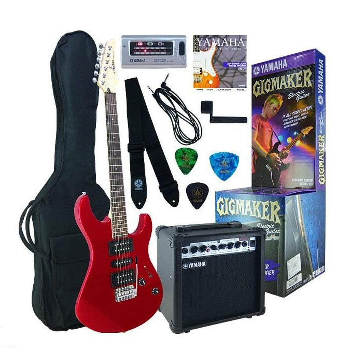 Yamaha Gigmaker Electric Guitar Package Erg121 Model Metallic Red