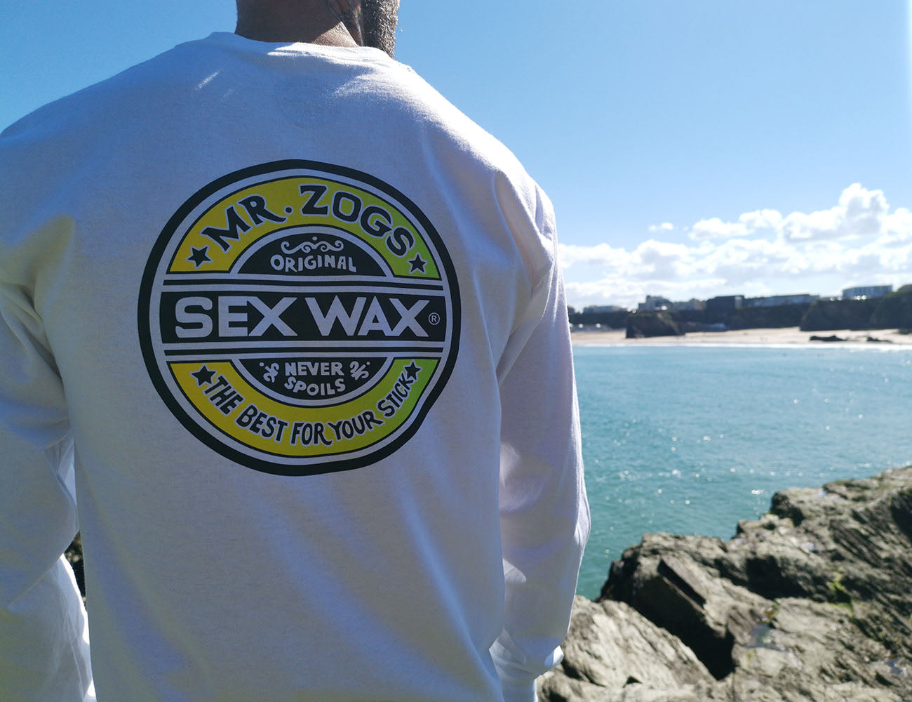 Mr Zogs Sex Wax T Shirt The Fade White Long Sleeve Sunset Surf Shop