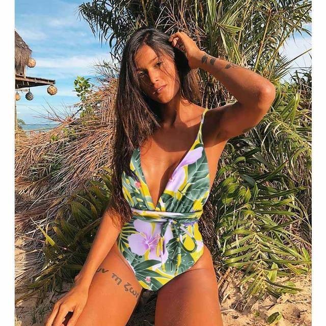 New 2019 Sexy One Piece Swimsuit Female Backless Bodysuit Brazilian Mo