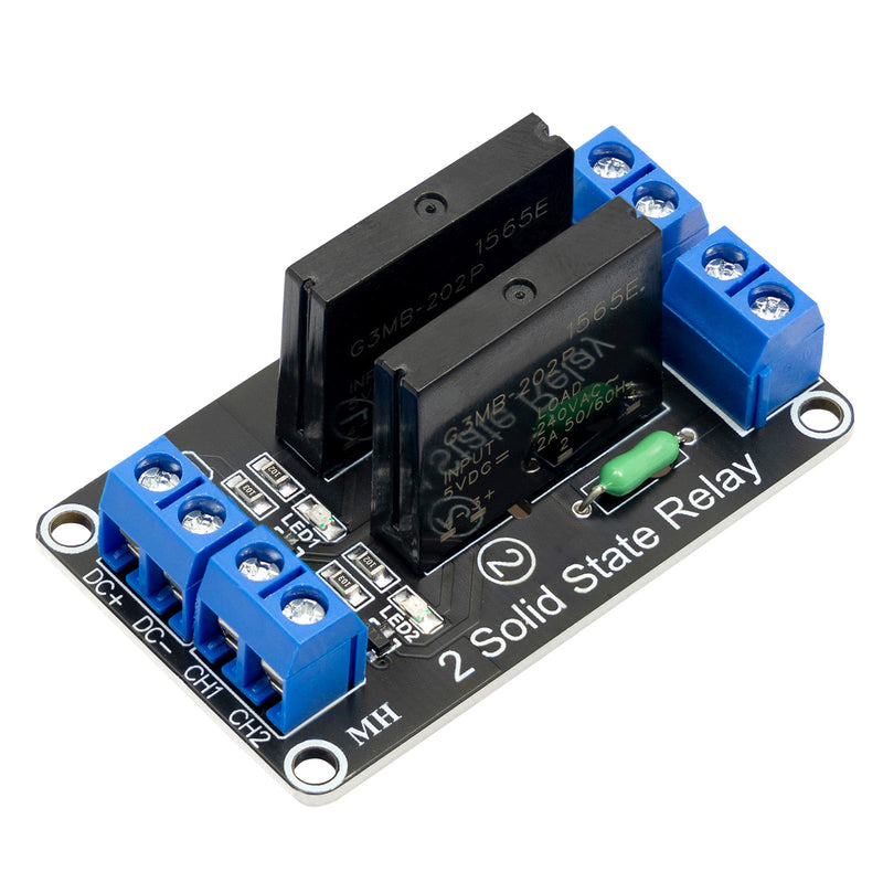 Relé De Estado Sólido De 2 Canales 5v Dc Compatible Con Arduino Y