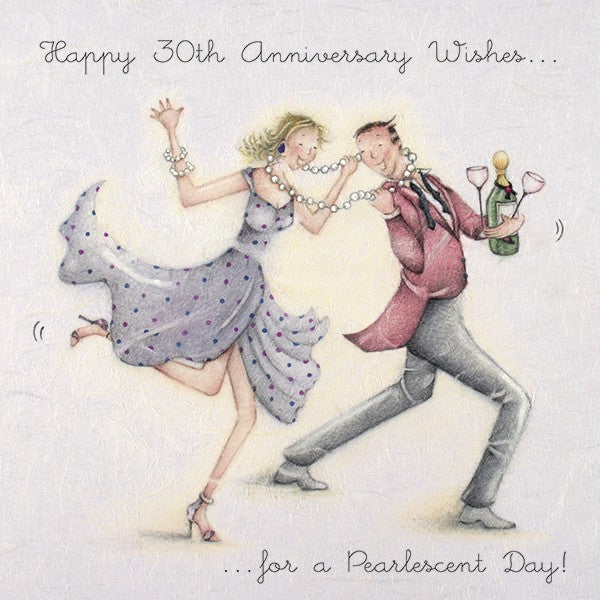 Pearl Wedding Anniversary Card Happy 30th Anniversaryfor A Pearle