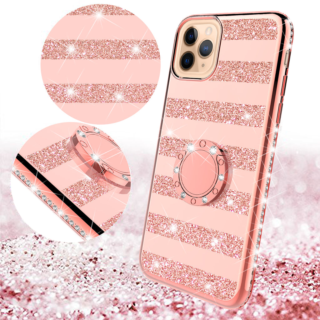 Glitter Cute Phone Case Girls Kickstand Compatible For Apple Iphone 11