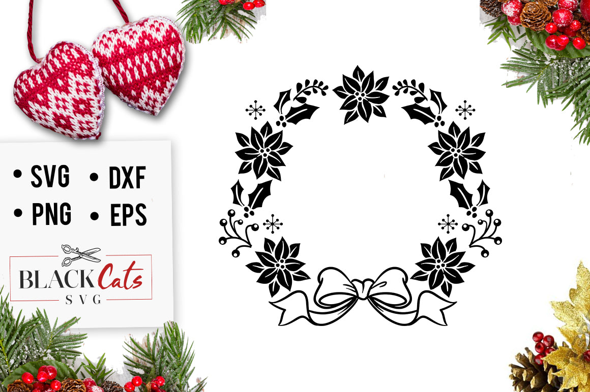 Free Svg Christmas Wreath Svg File 7528 File For Cricut