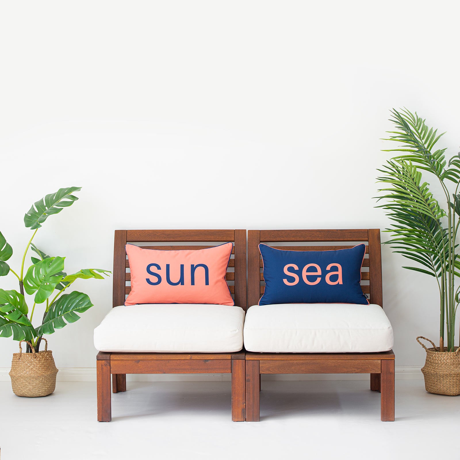 Nautical Pillow Covers Sea Word Navy Coral Outdoor Patio Cushions