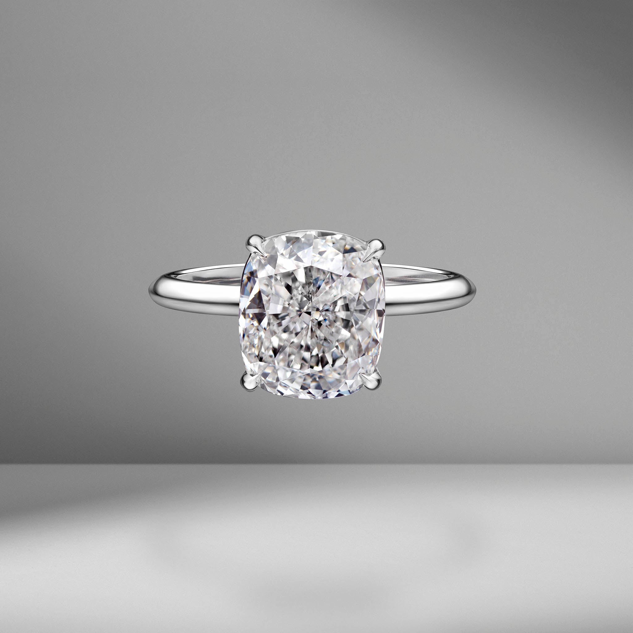 Cushion Cut Solitaire Engagement Rings