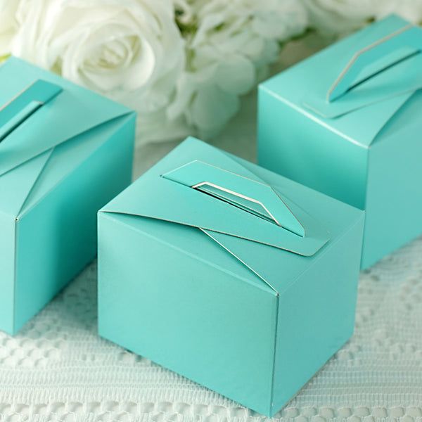 Turquoise Tote Favor Boxes Bridal Shower Party Favor T Container