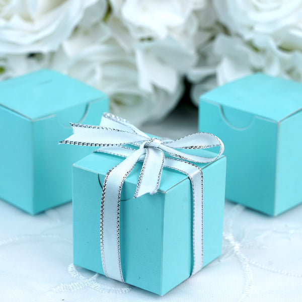 2 X 2 Turquoise Bridal Shower Party Favor T Boxes 100 Pcs