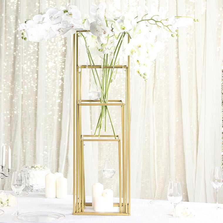 Wedding Flower Stand Metal Vase Column Stand Geometric Centerpiece