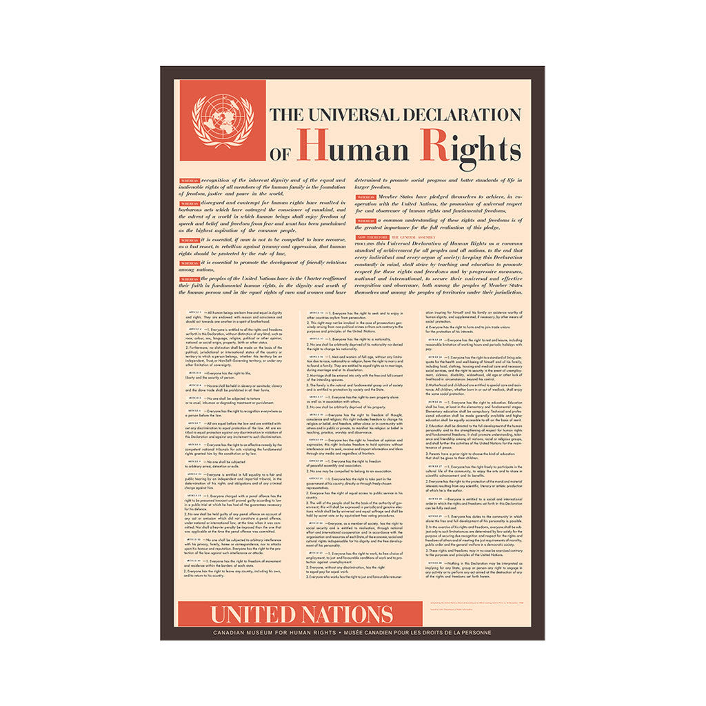Poster Of The Universal Declaration Of Human Rights Cmhr Boutique