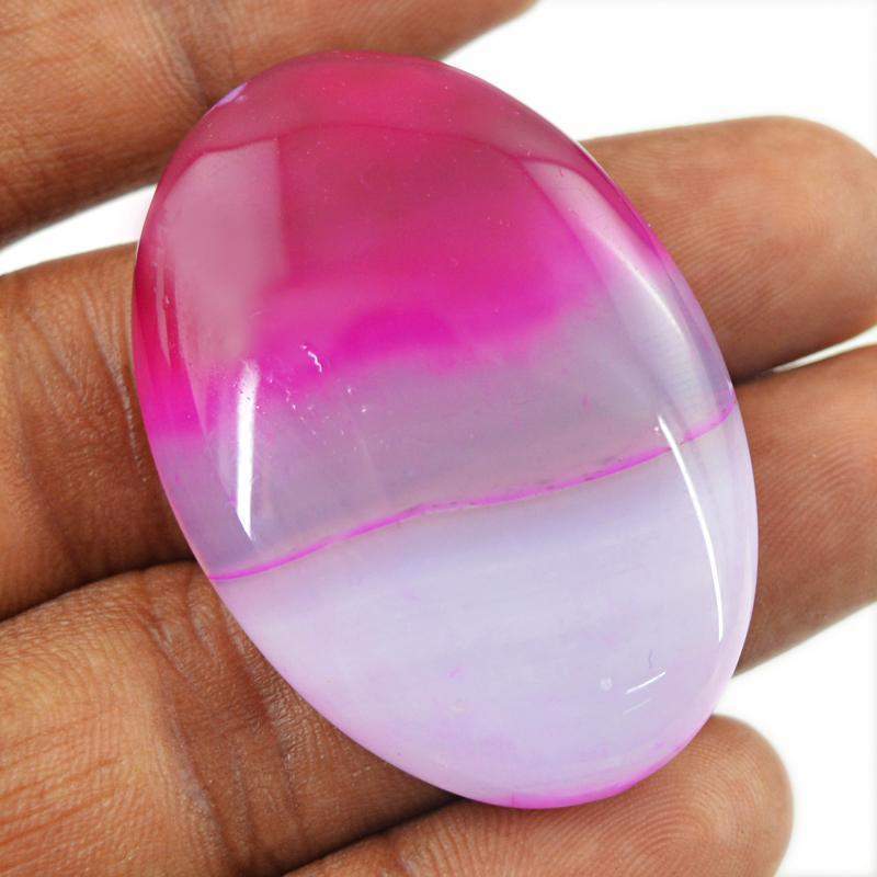 Gemsmore Untreated Natural Pink Onyx Oval Shape Gemstone