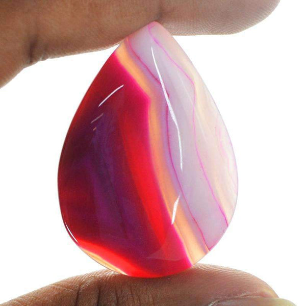 Pink Striped Onyx Gemstone Natural Unheated Pear Shape