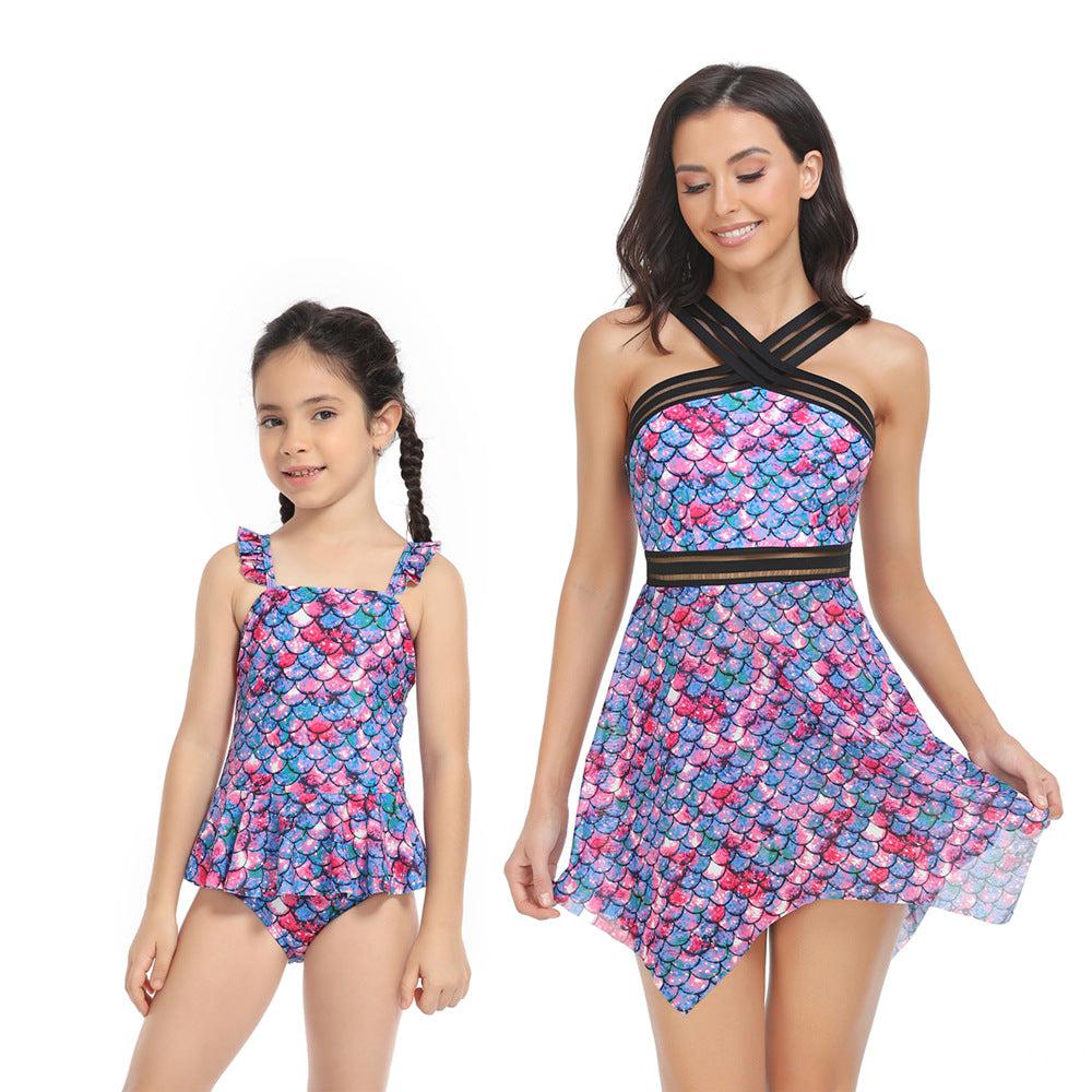 Matching Mommy And Me Two Piece Tankini Swimsuit Set