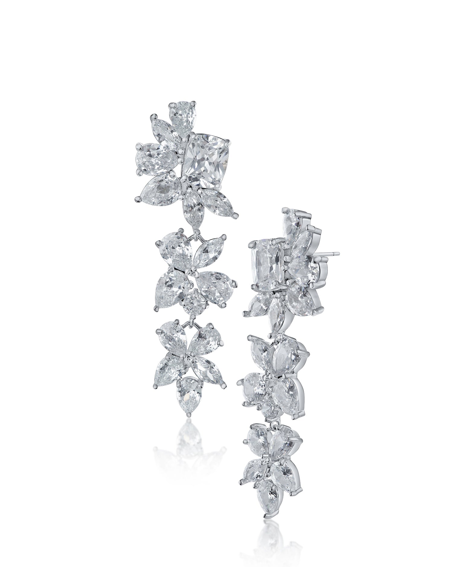 Cz Cluster Drop Earrings Cz By Kenneth Jay Lane