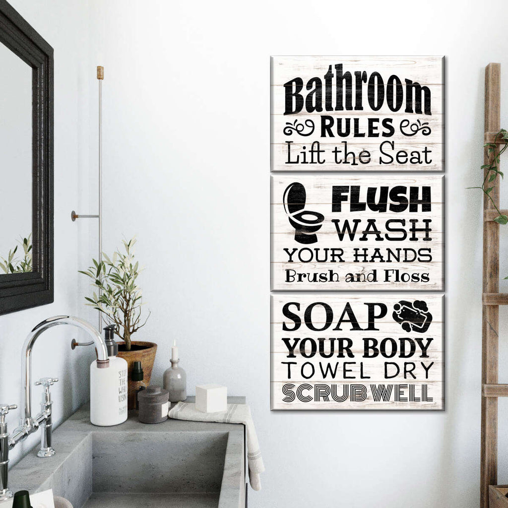 Quick Bathroom Rules Wall Art Digital Art