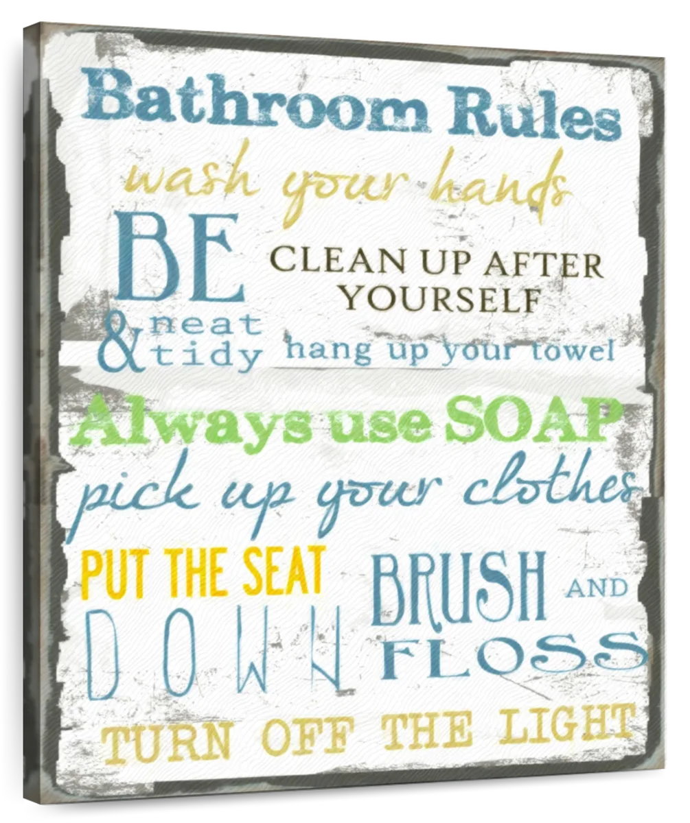 Bathroom Rules Wall Art Digital Art By Taylor Greene