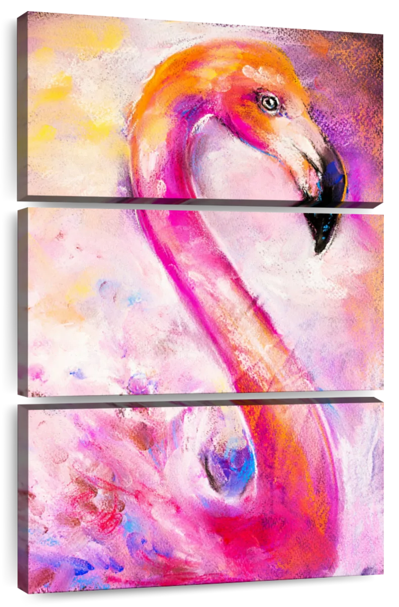 Pastel Pink Flamingo Wall Art Drawing