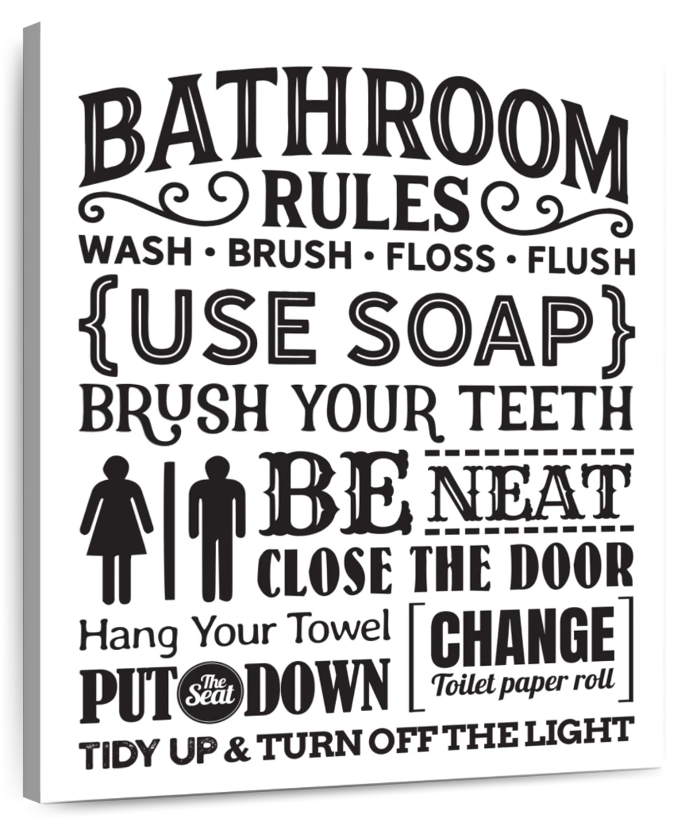 Polite Bathroom Rules Wall Art Digital Art