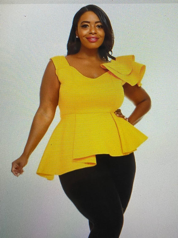 Curvy Grace Soft Techno Peplum Top Grace Boutique And Accessories