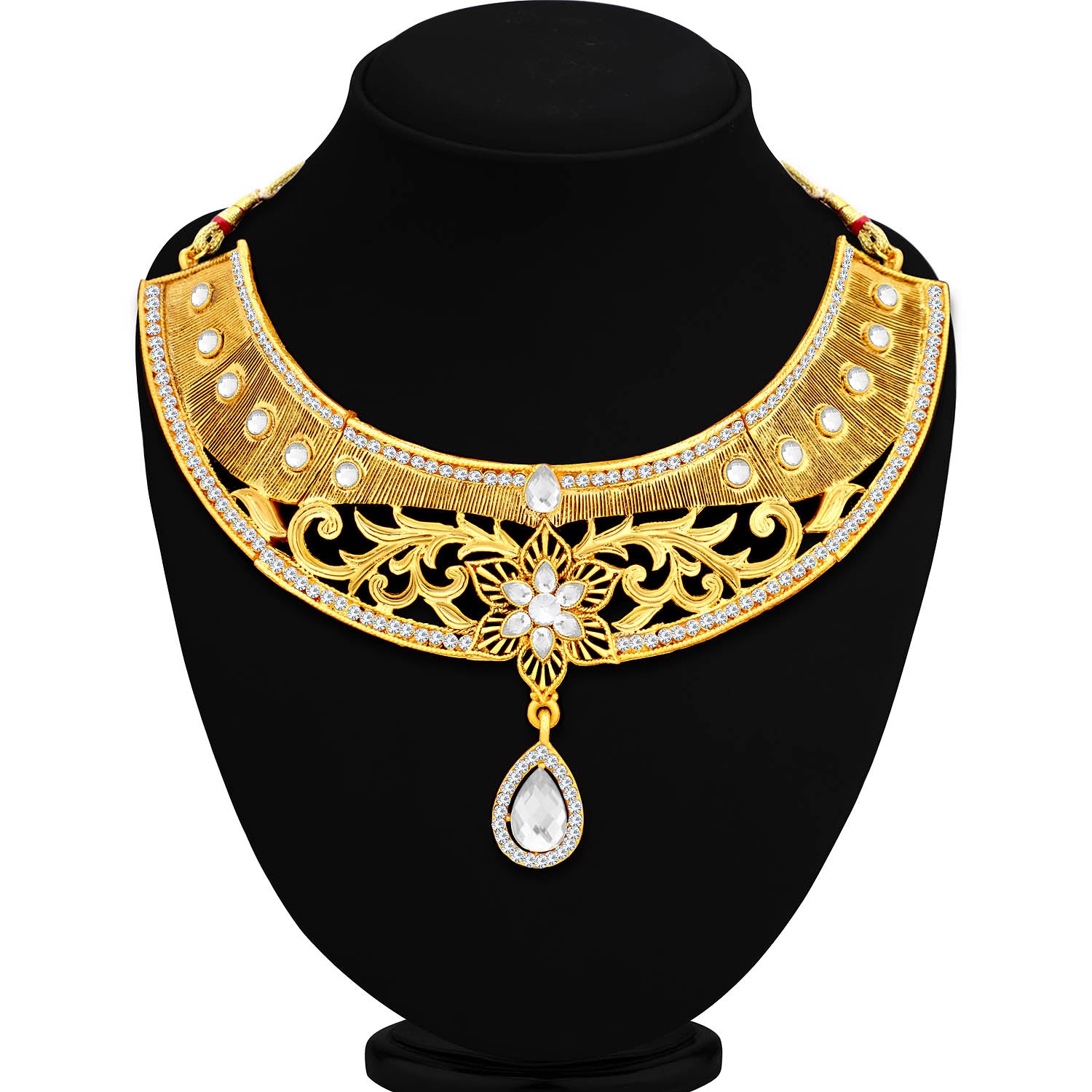 Sukkhi Elegant Gold Plated Kundan Choker Necklace Set For Women