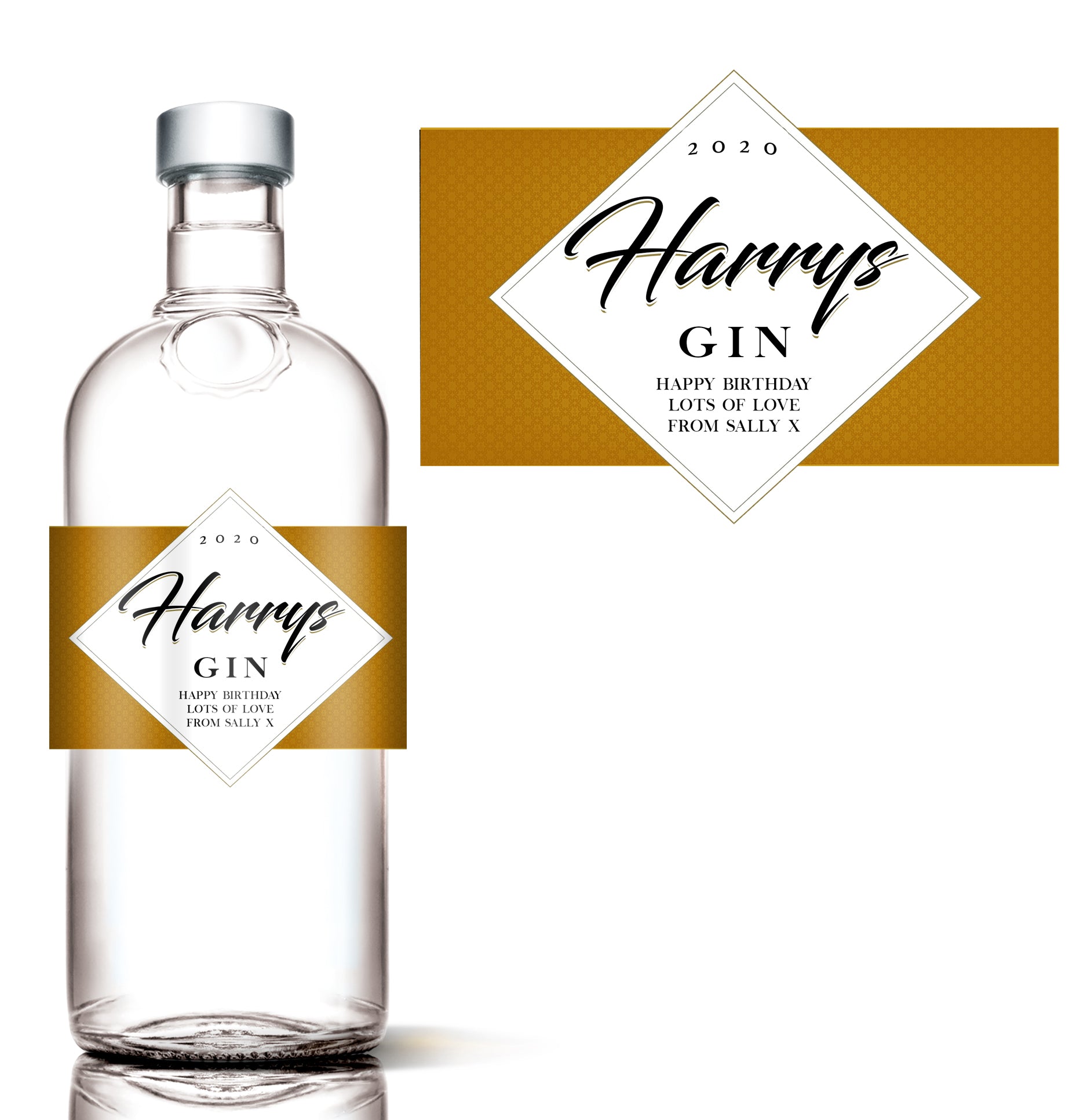 Personalised Gin Bottle Label Any Wording