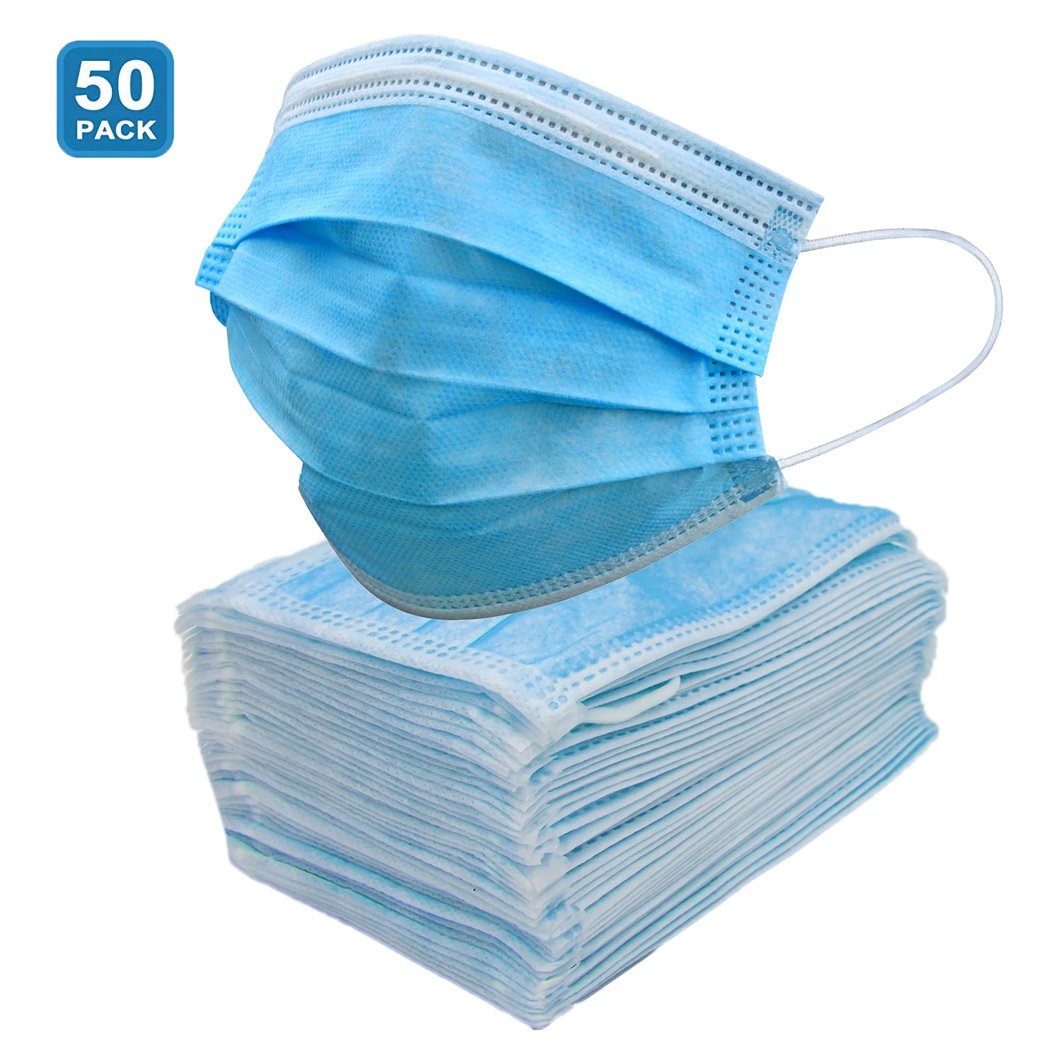 3 Ply Disposable Face Mask 50 Pack