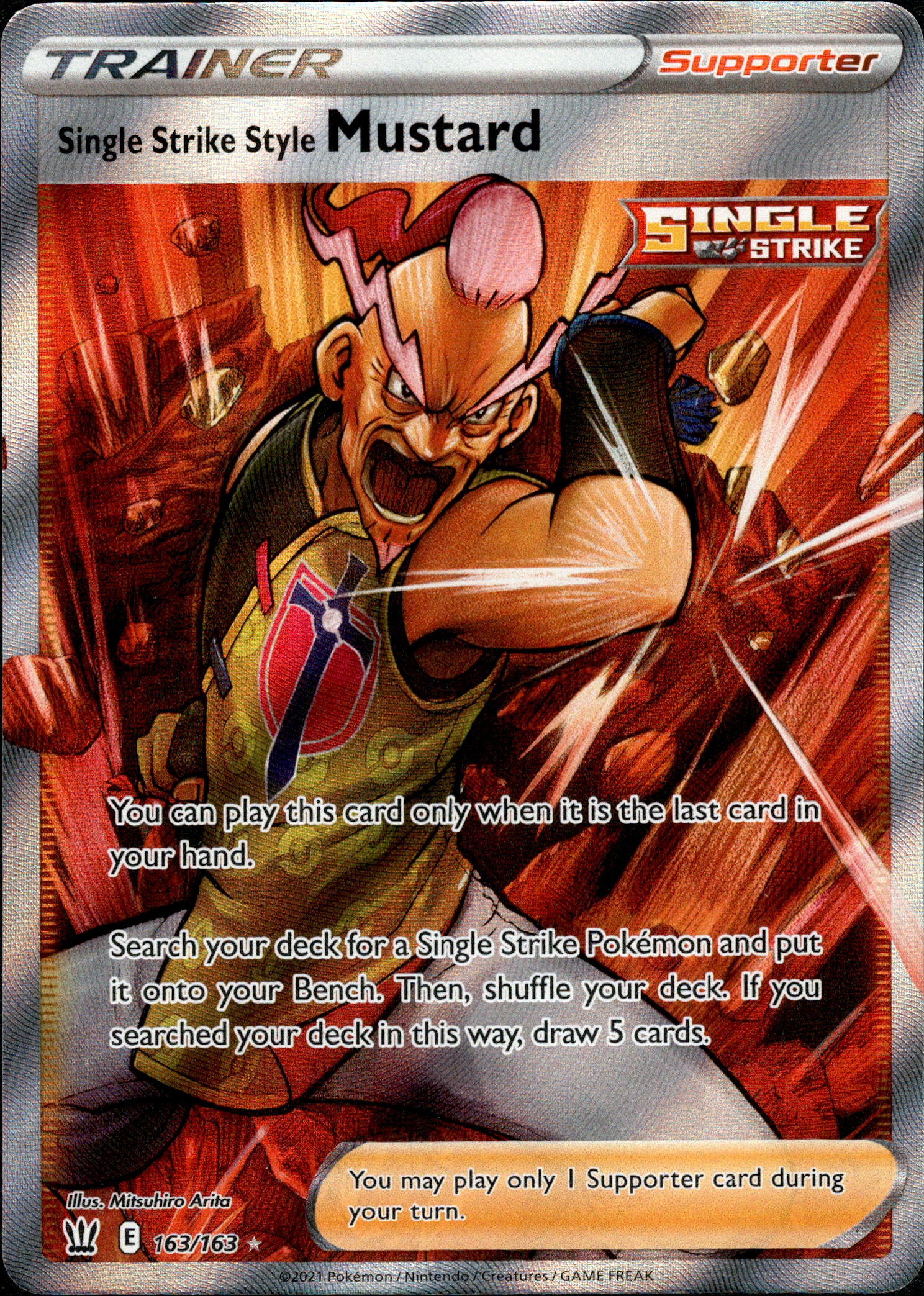 Single Strike Style Mustard Full Art 163163 Battle Styles Card