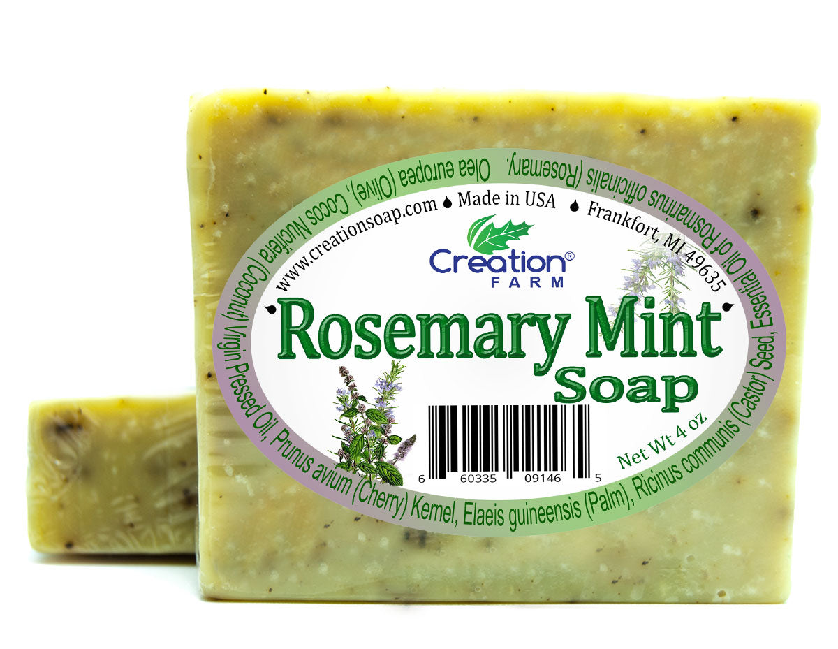 Rosemary Mint 100 Pure Botanical Soap 4 Oz Bar Two 4 Oz Bar Pack By