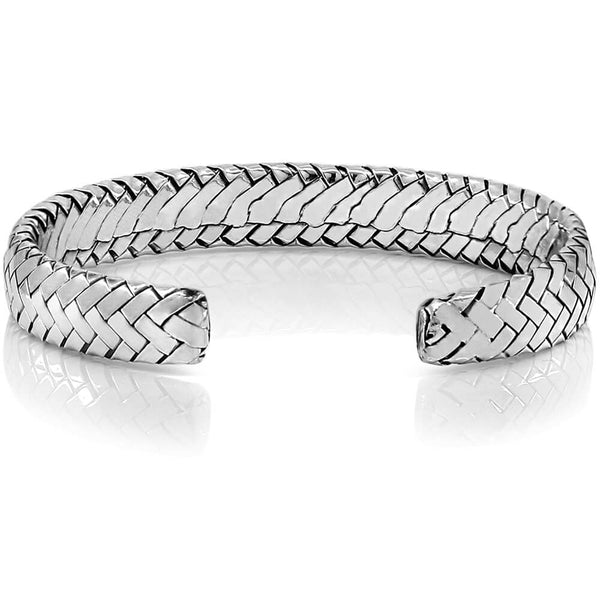 Braided Silver Bracelet Cuff Style 925 Sterling Vy Jewelry