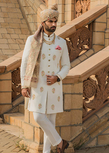 Pakistani Bridal Barat Walima Dress With Groom Sherwani