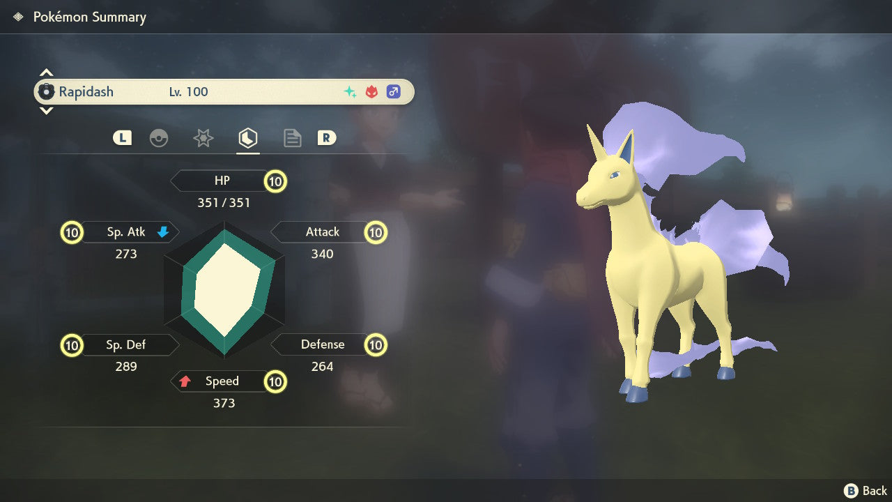 Pokemon Legends Arceus Shiny Alpha Rapidash Max Effort Levels 6iv Ev