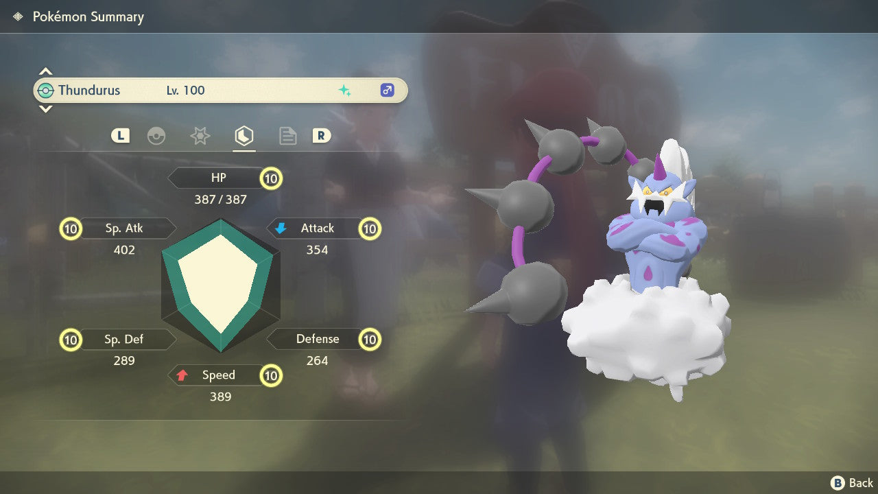 Pokemon Legends Arceus Shiny Thundurus Incarnate Max Effort Levels 6iv