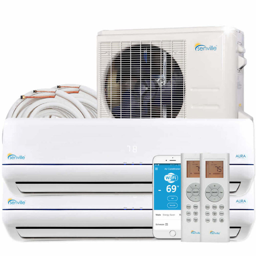 Senville 18000 Btu Dual Zone 9k9k Mini Split Ac And Heat Pump Aanda Mini