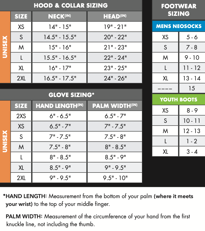 Oneill Wetsuit Size Chart Surf Ontario